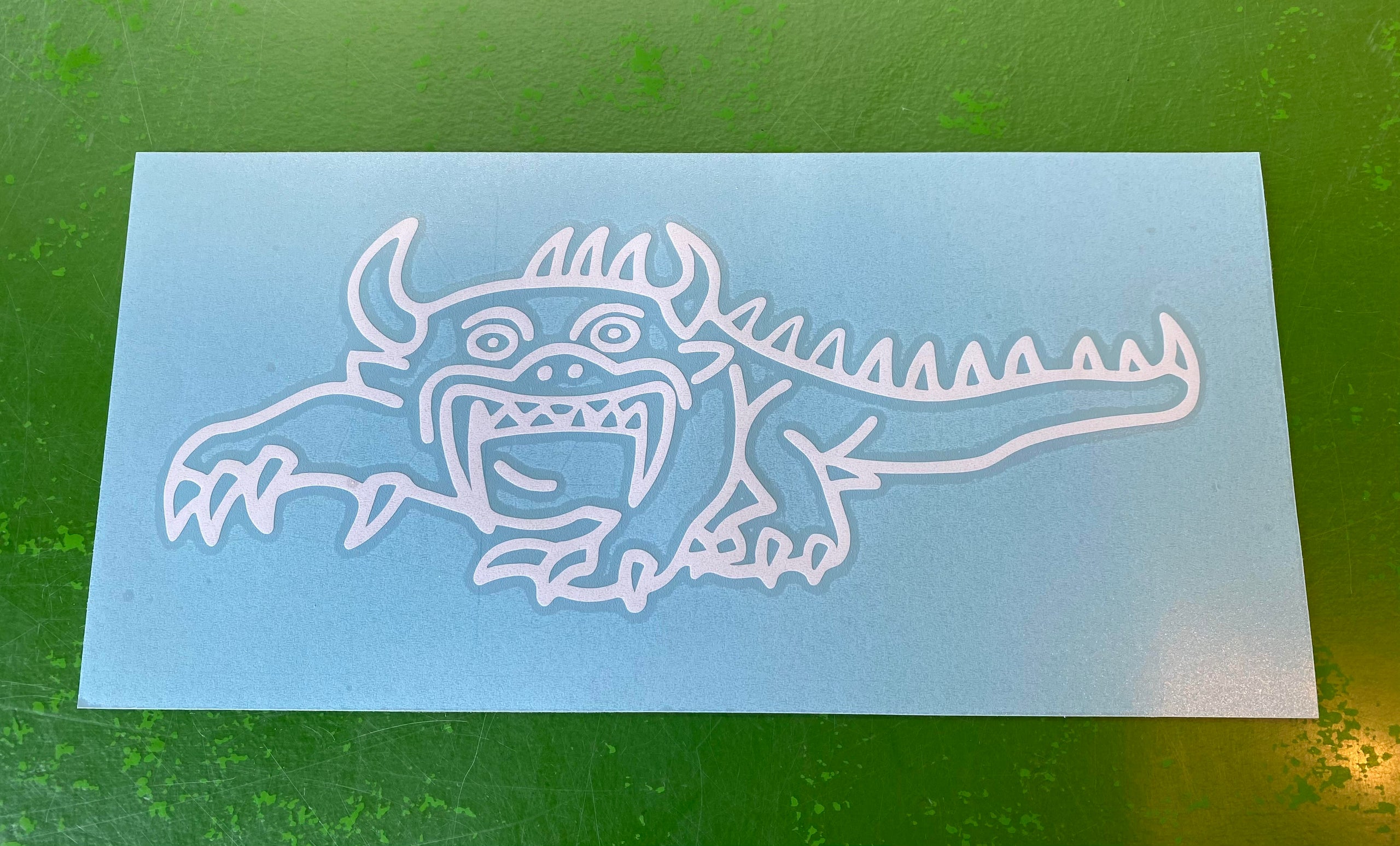 White Outline Hodag Sticker | The Hodag Store